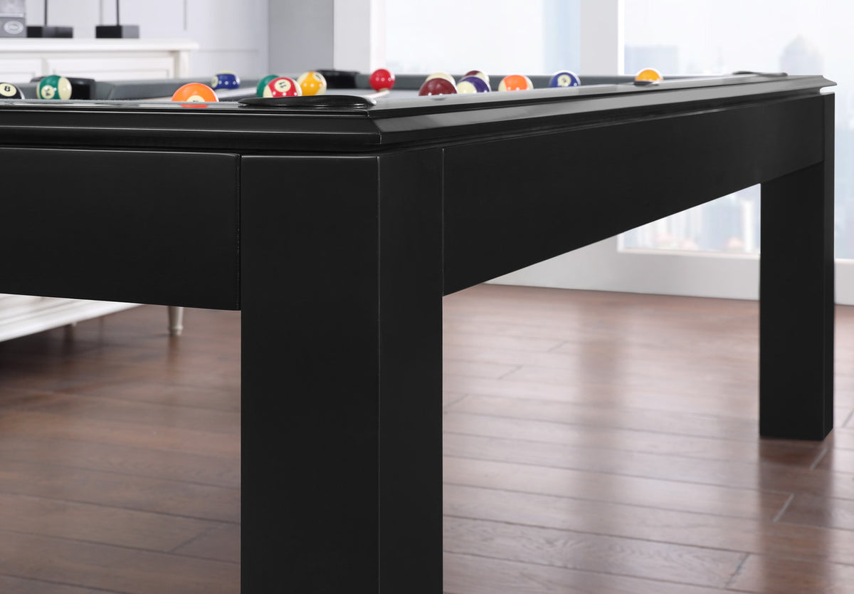 Aragon 7 Foot Pool Table with Dining Top Black