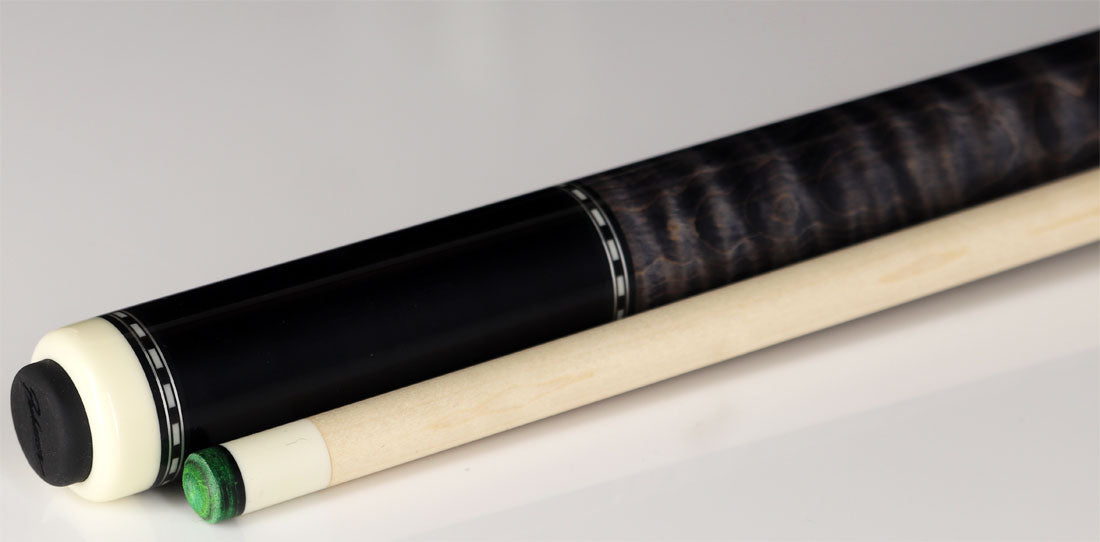 J Pechauer P04R Pro Series Pool Cue - Ebony Stain with Smoke Wrap Sect