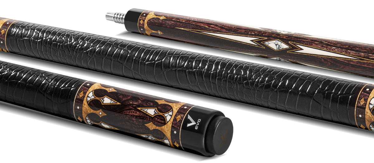 EVO Crown Ancient Oak Leather Wrap Pool Cue