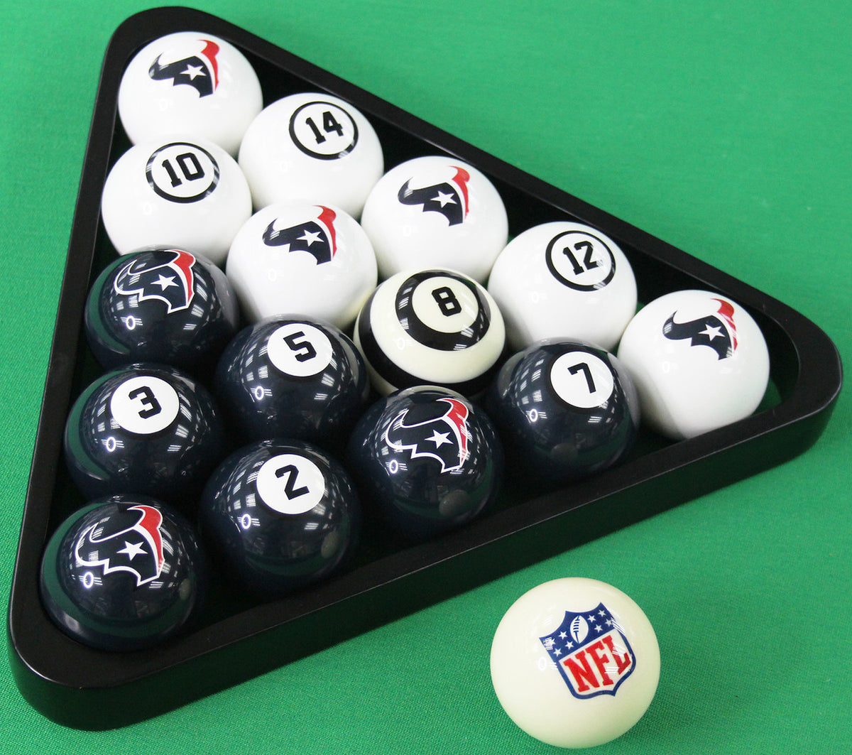 Houston Texans Pool Balls with Numbers