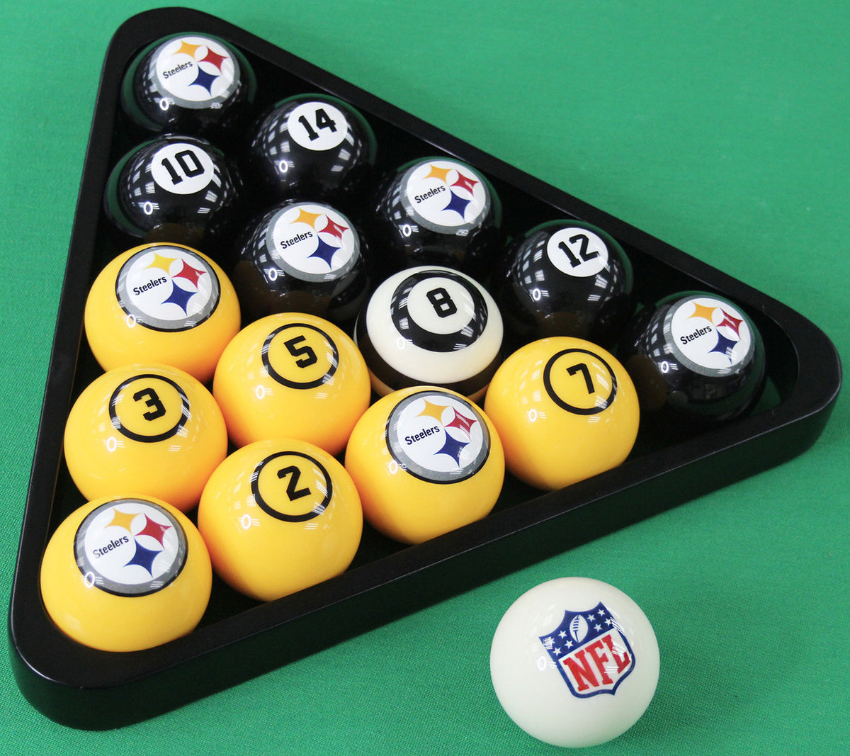 Pittsburgh Steelers Pool Balls with Numbers
