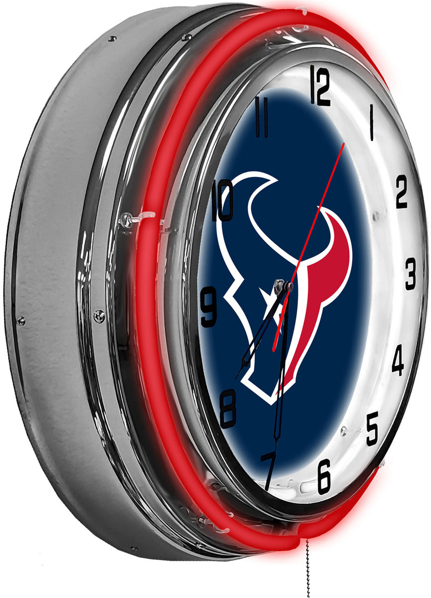 Houston Texans Clock Neon 18"