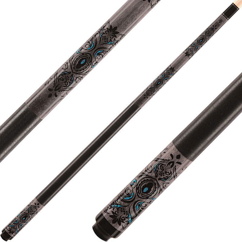 Lucky L51 Pool Cue- Grey Stain with Blue Overlay