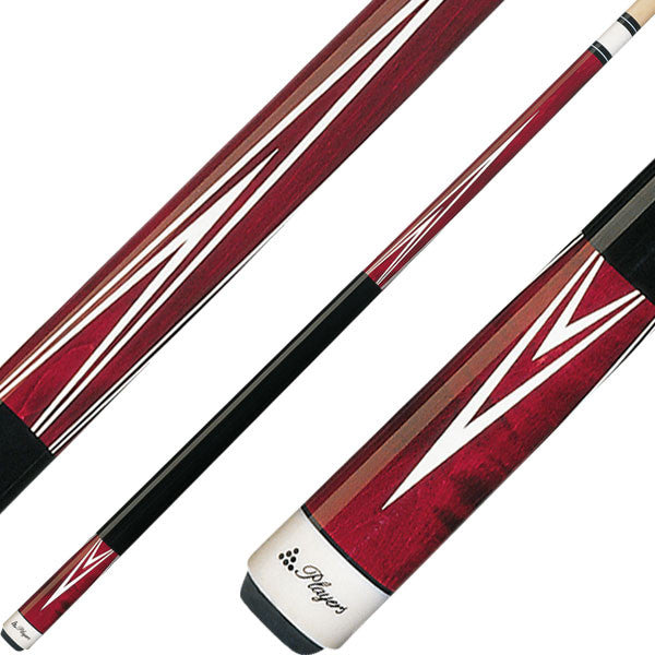 Players C-801 Classic Series Pool Cue- Red Stain with White Points