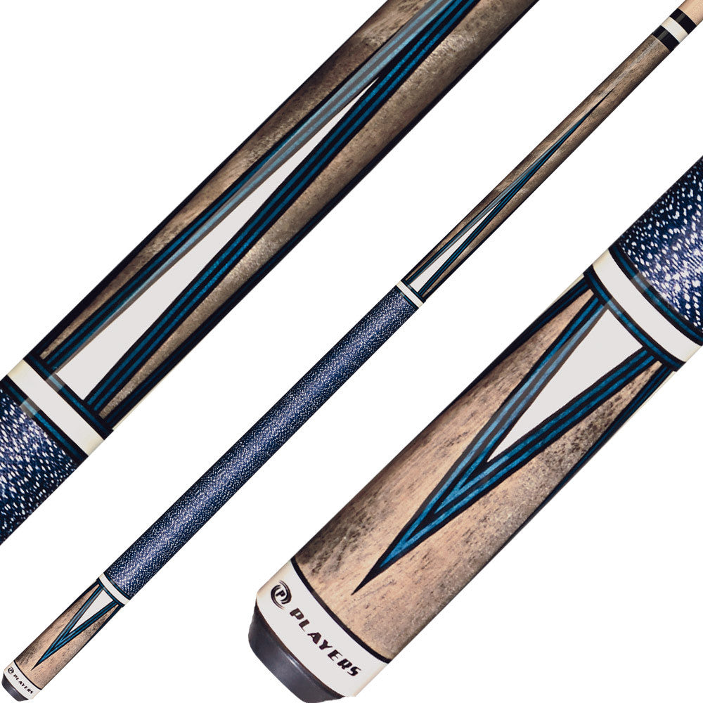 Players C-810 Classic Series Pool Cue - Smoke Grey with White Points
